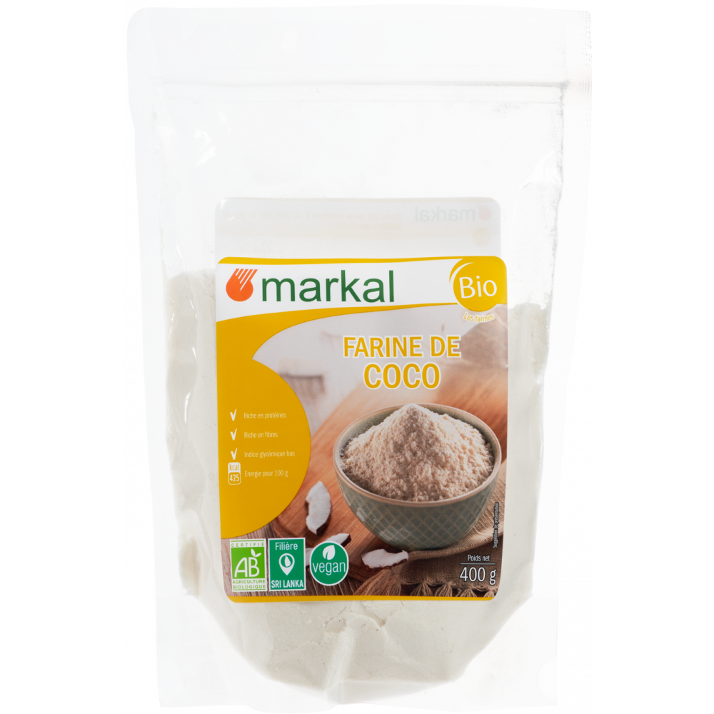 Farine de coco - 400g - Course en ligne Cashbio Farine de coco - 400g - Course en ligne Cashbio
